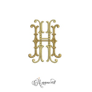 Interlocking H and H Embroidery Monogram Design for Machine Embroidery ...