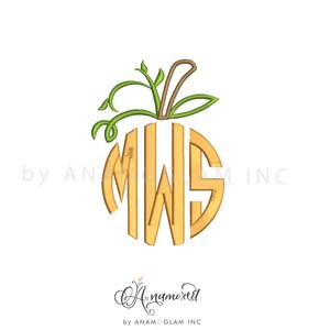 Pumpkin / Apple / Orange Fruit Topper Applique With Stems, Leaf and ...