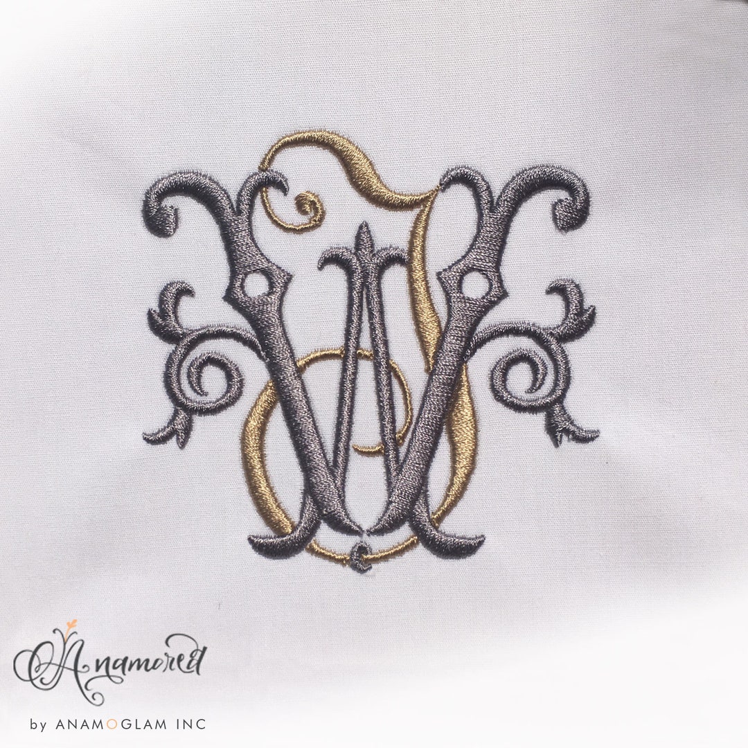 Interlocking JW or WJ Embroidery Monogram Instant Download for ...