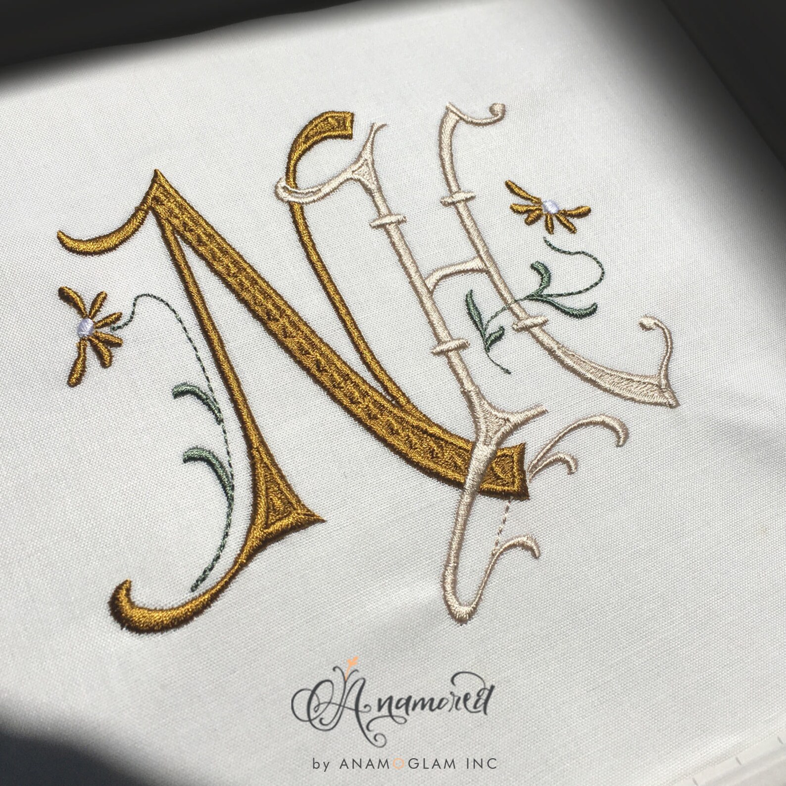 Interlocking N and H Embroidery Monogram Design for Machine | Etsy