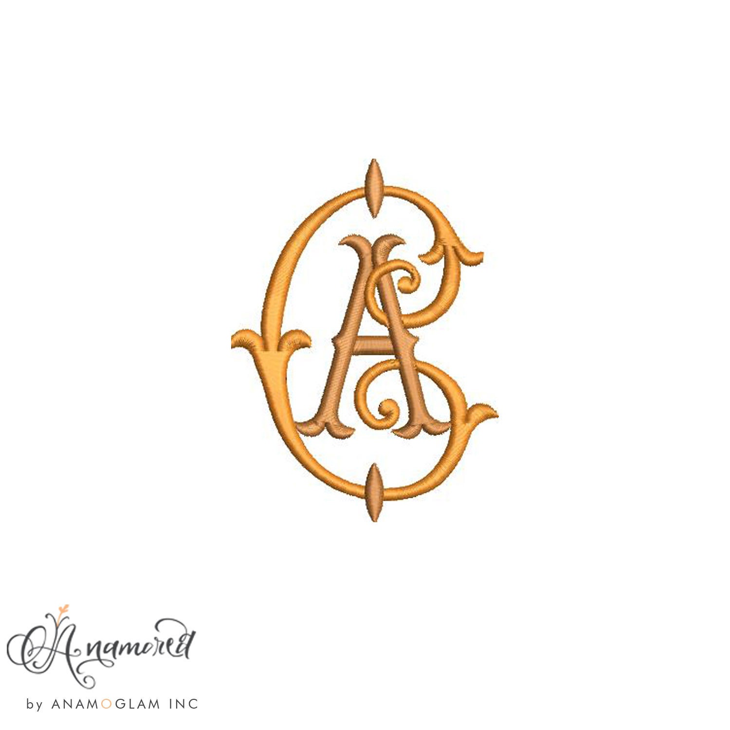 Interlocking A and C Embroidery Monogram Design for Machine - Etsy