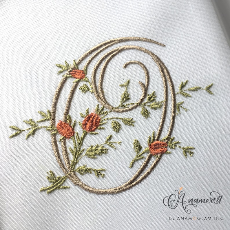 2 Sizes: 3 and 4 Fancy Floral Vine Monogram - Etsy