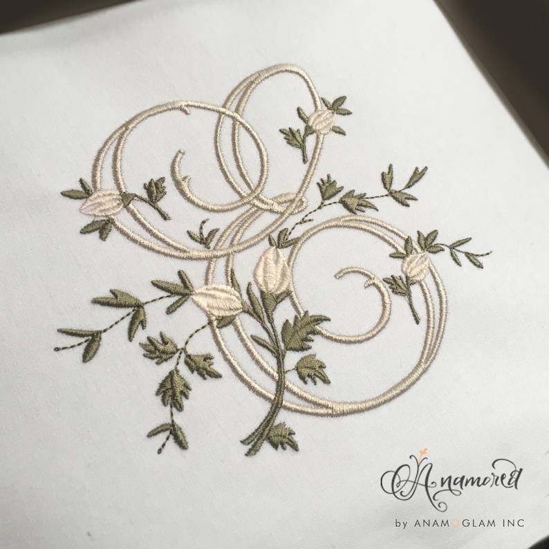2 Sizes: 4 and 5 Fancy Floral Vine Monogram - Etsy