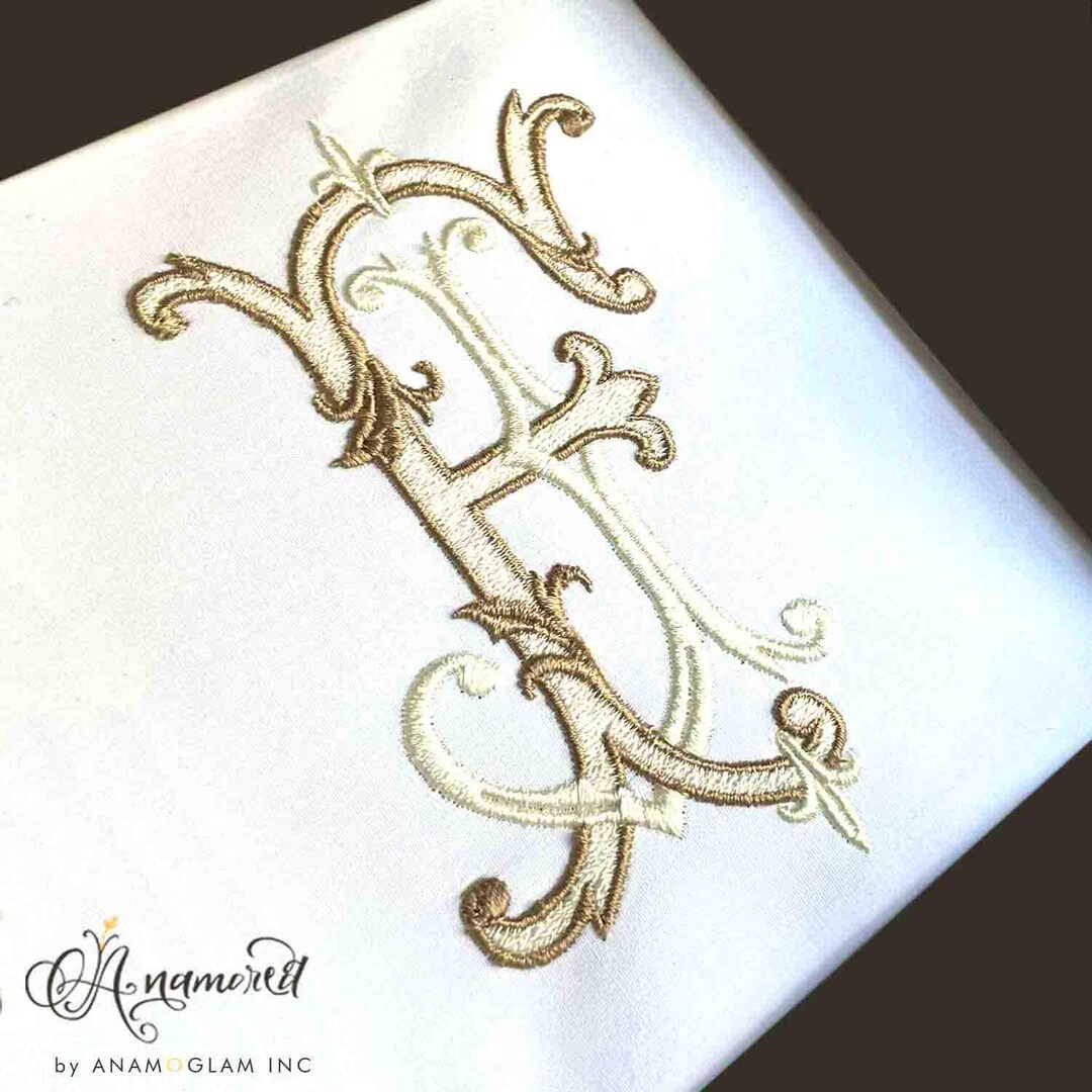 Interlocking J and F Embroidery Monogram Design for Machine Embroidery ...