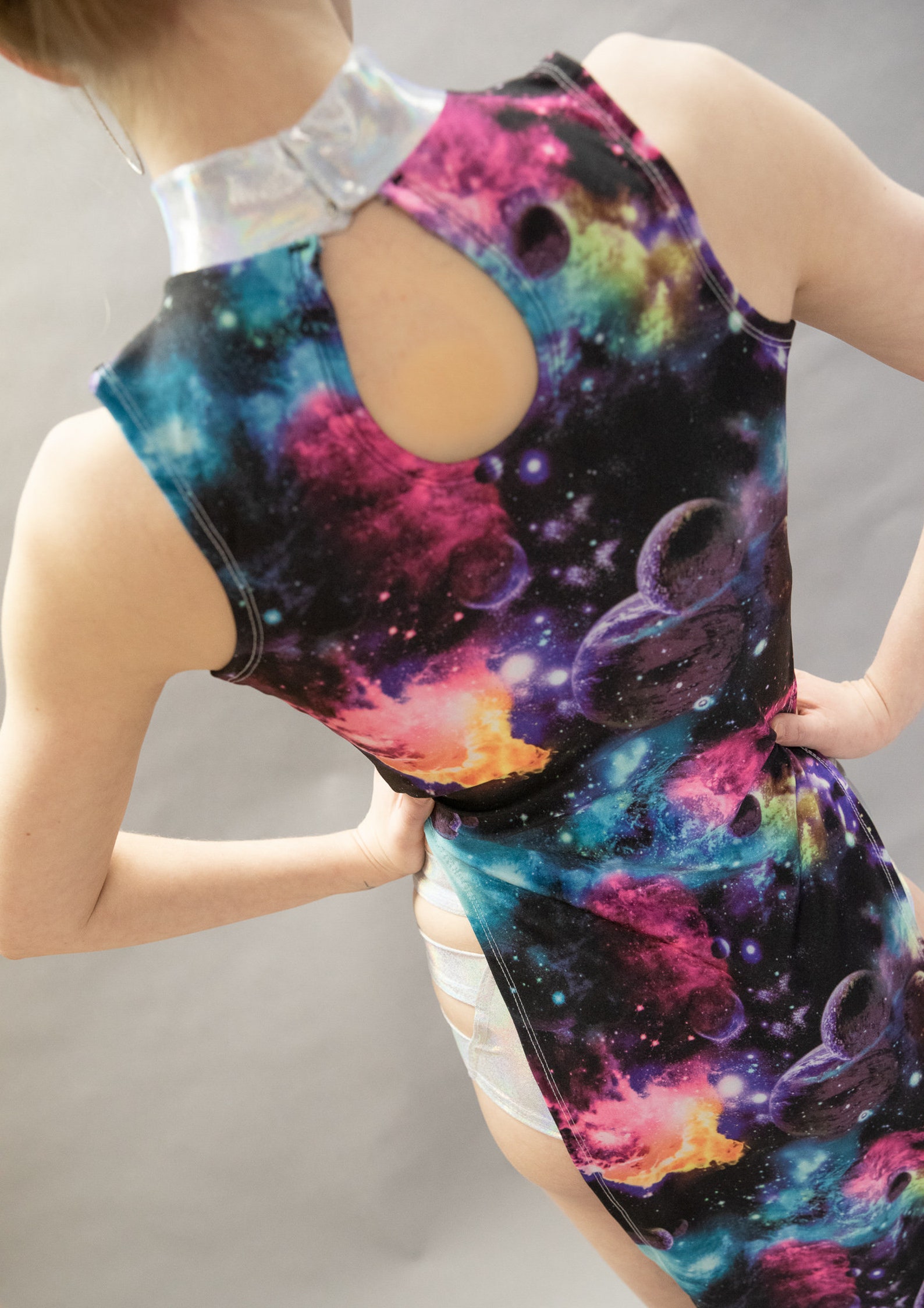 Galaxy and Opal Dust Qetesh T-neck Long Vented Top - Etsy