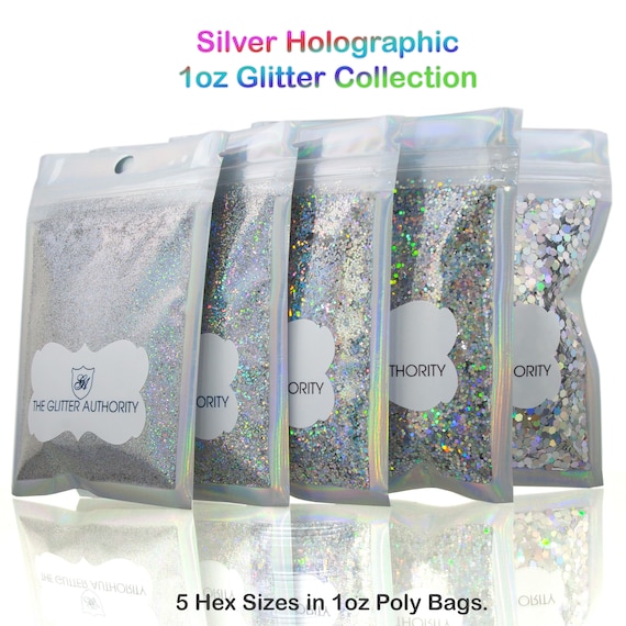 Silver Holographic Collection in 5 Hex Sizes Available in 2 | Etsy