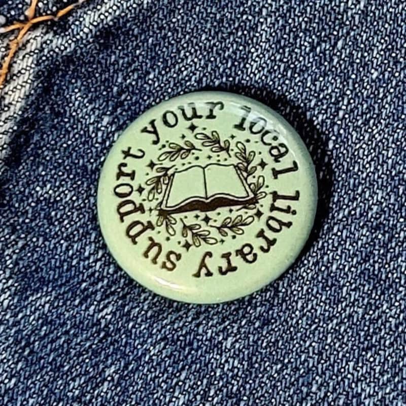 Library Buttons - Etsy