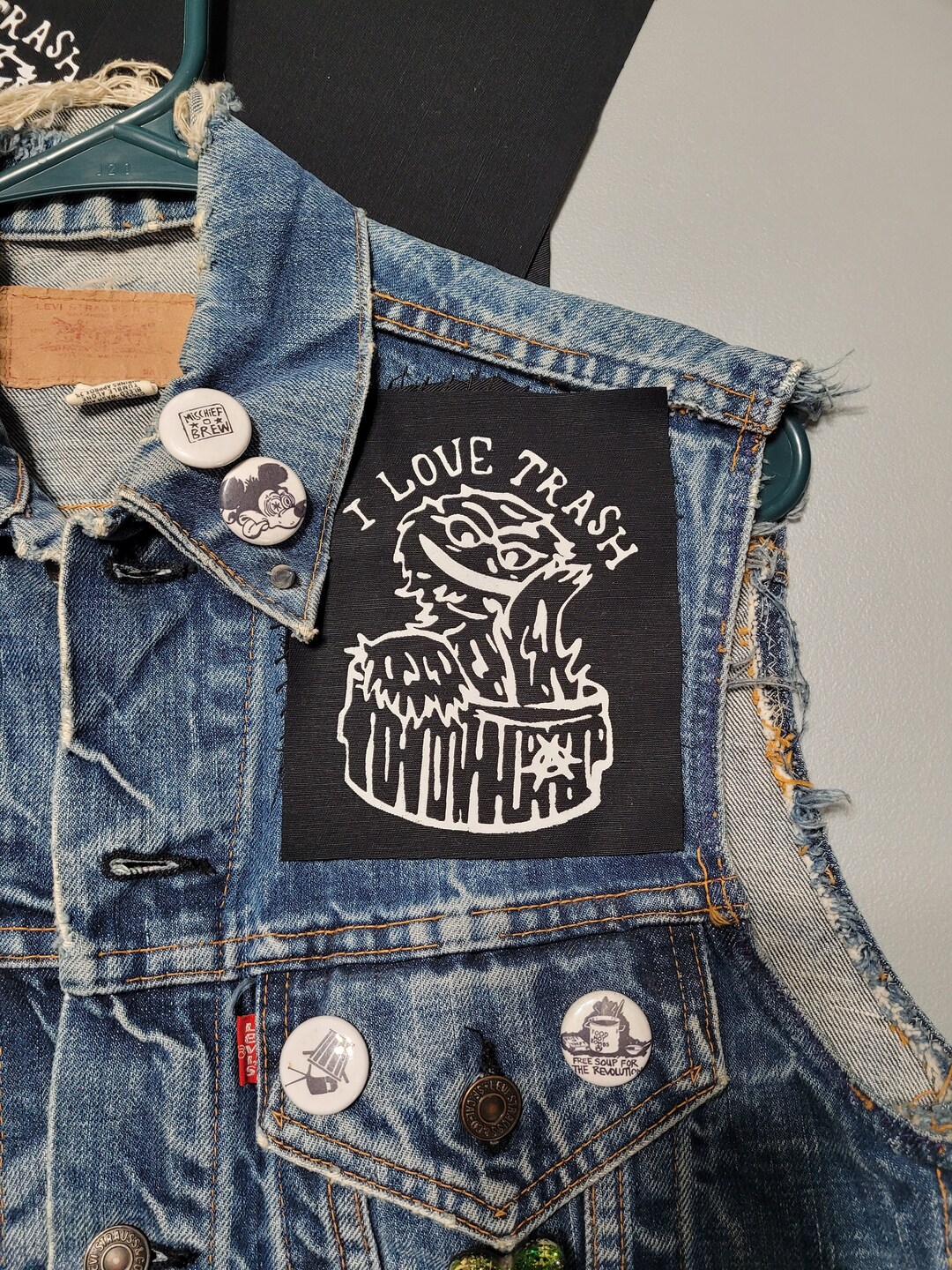 I Love Trash Black Cloth Patch - Etsy