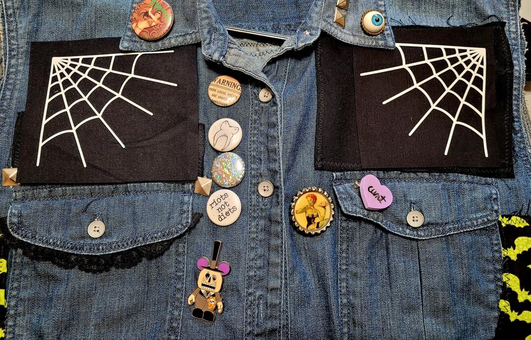 Spider Web Corner Accent Cloth Patches Set of 2 - Etsy