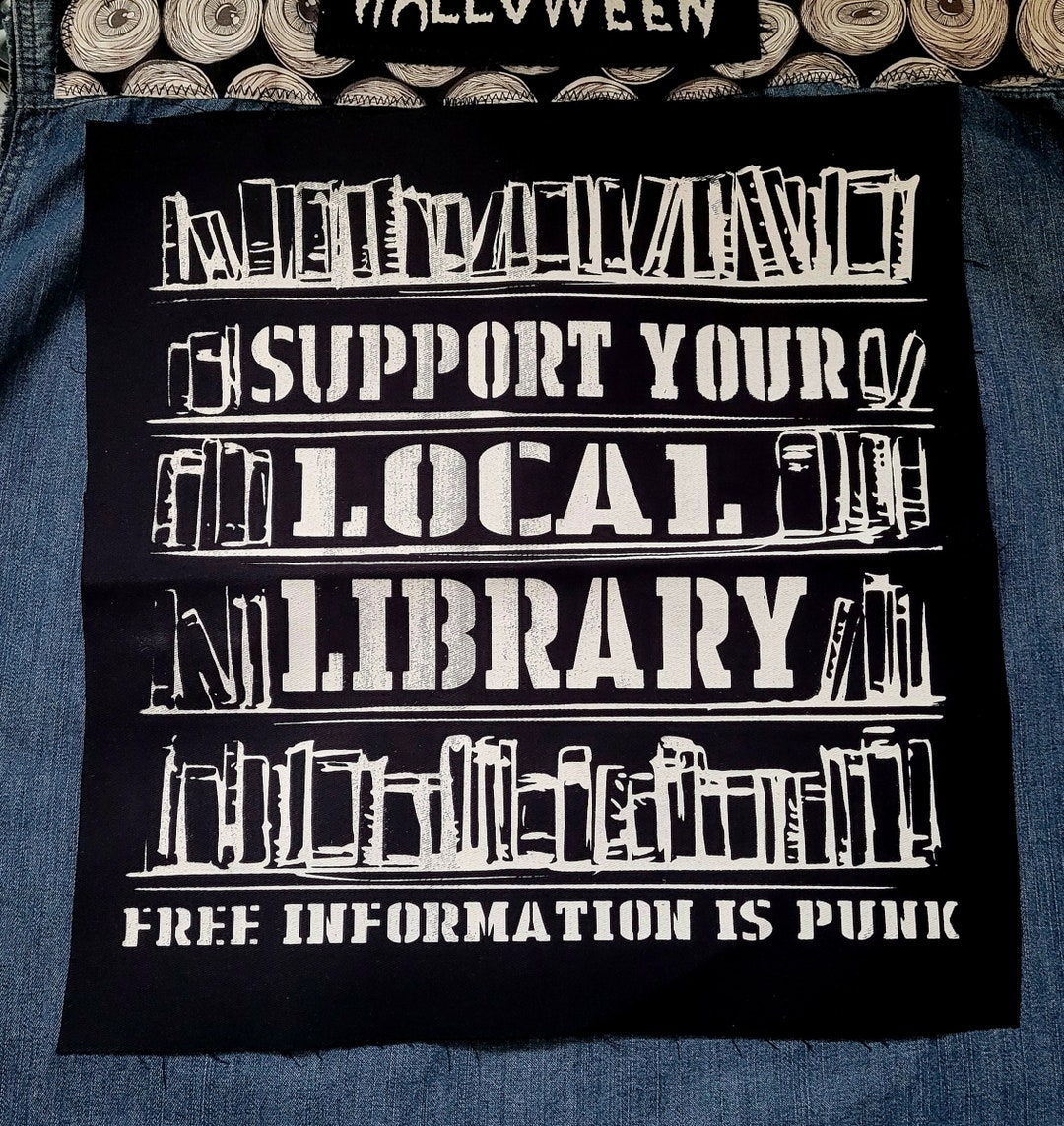 Support Your Local Library Fabric Back Patch - Etsy