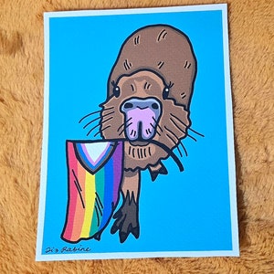 Rainbow Pride Capybara Digital Art Print - Etsy