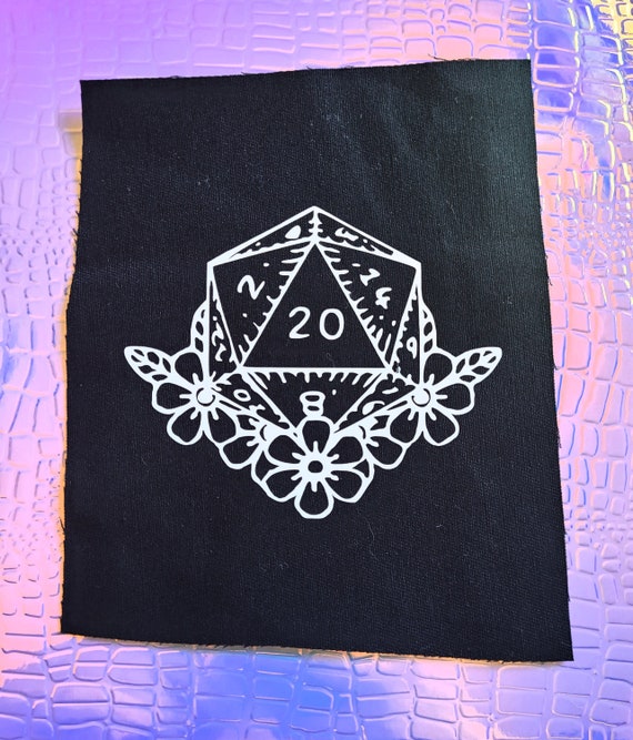 D20 With Flowers RPG Gamer Cloth Patch - Etsy