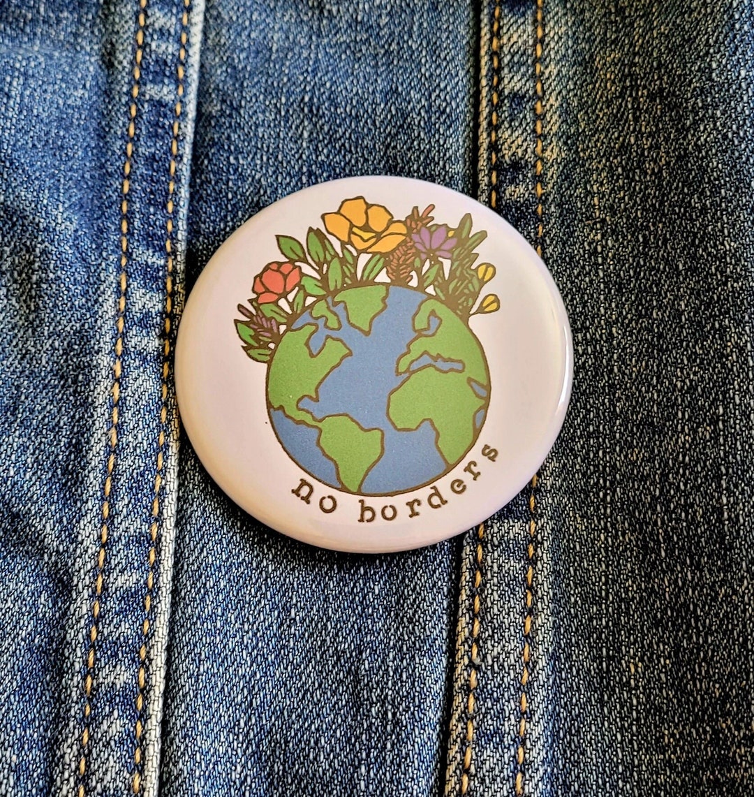 No Borders All Planet Earth Large Button - Etsy