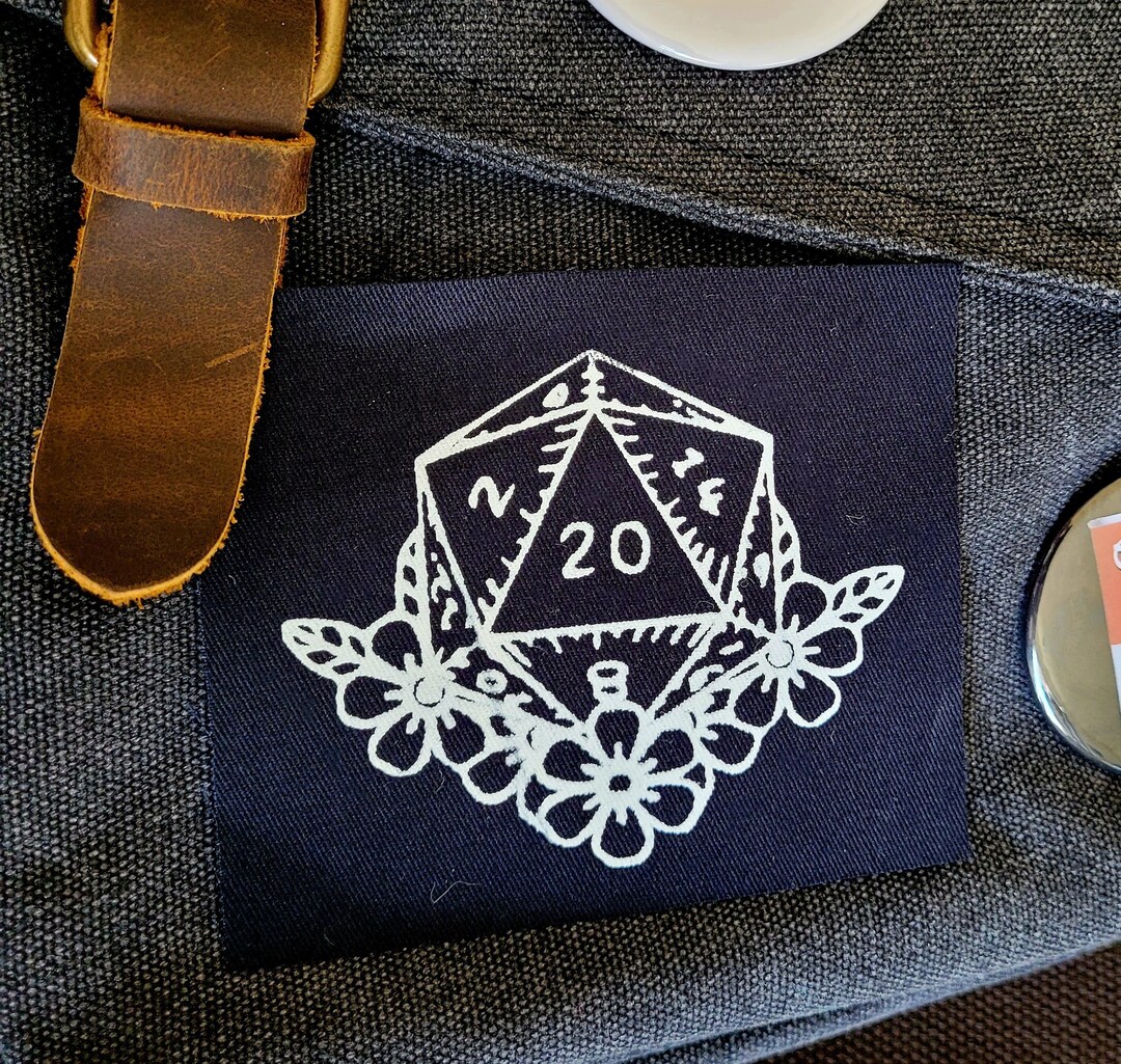 D20 With Flowers RPG Gamer Cloth Patch - Etsy