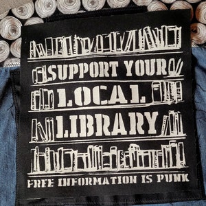 Support Your Local Library Fabric Back Patch - Etsy