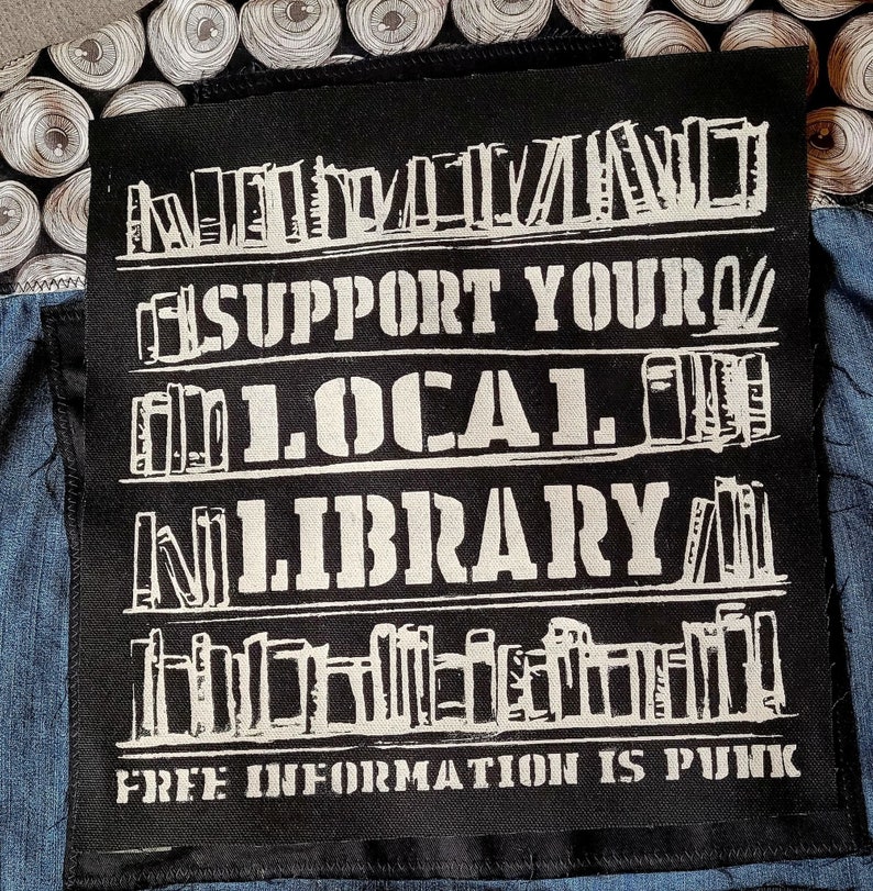 Support Your Local Library Fabric Back Patch - Etsy