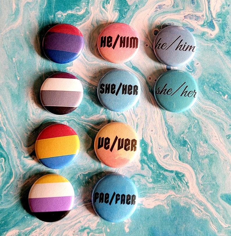 Choose your Pride Set of 2 // All Pronouns All Flags available | Etsy