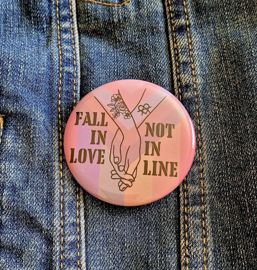 Fall in Love Not in Line Large Button - Etsy