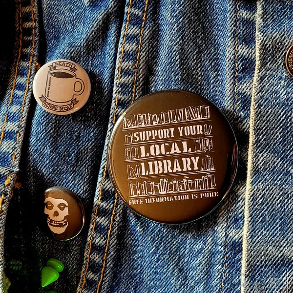Library Buttons - Etsy