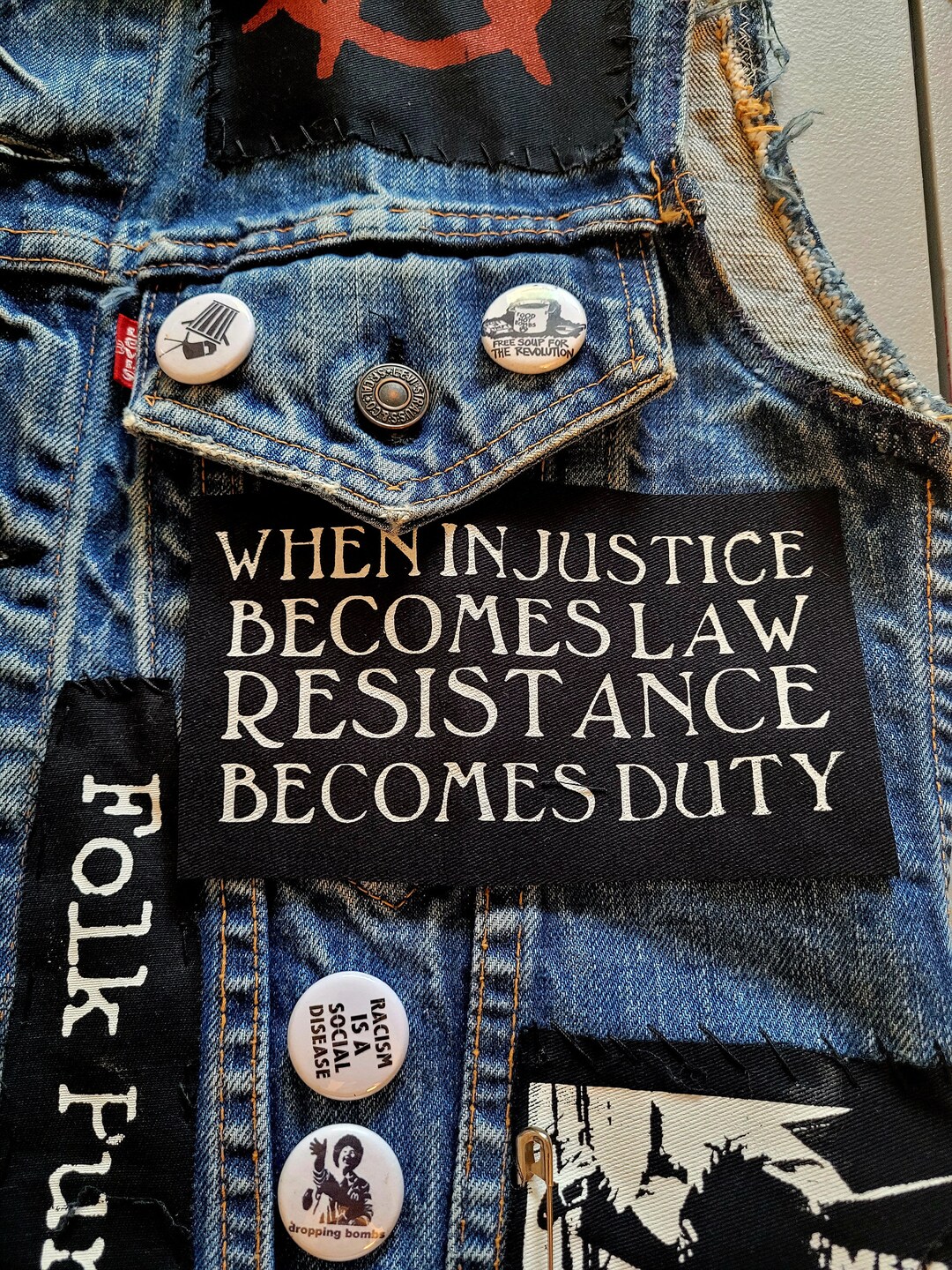 When Injustice Becomes Law Resistance Becomes Duty Fabric Small Patch ...