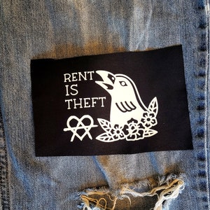 Rent is Theft Cloth Patch - Etsy