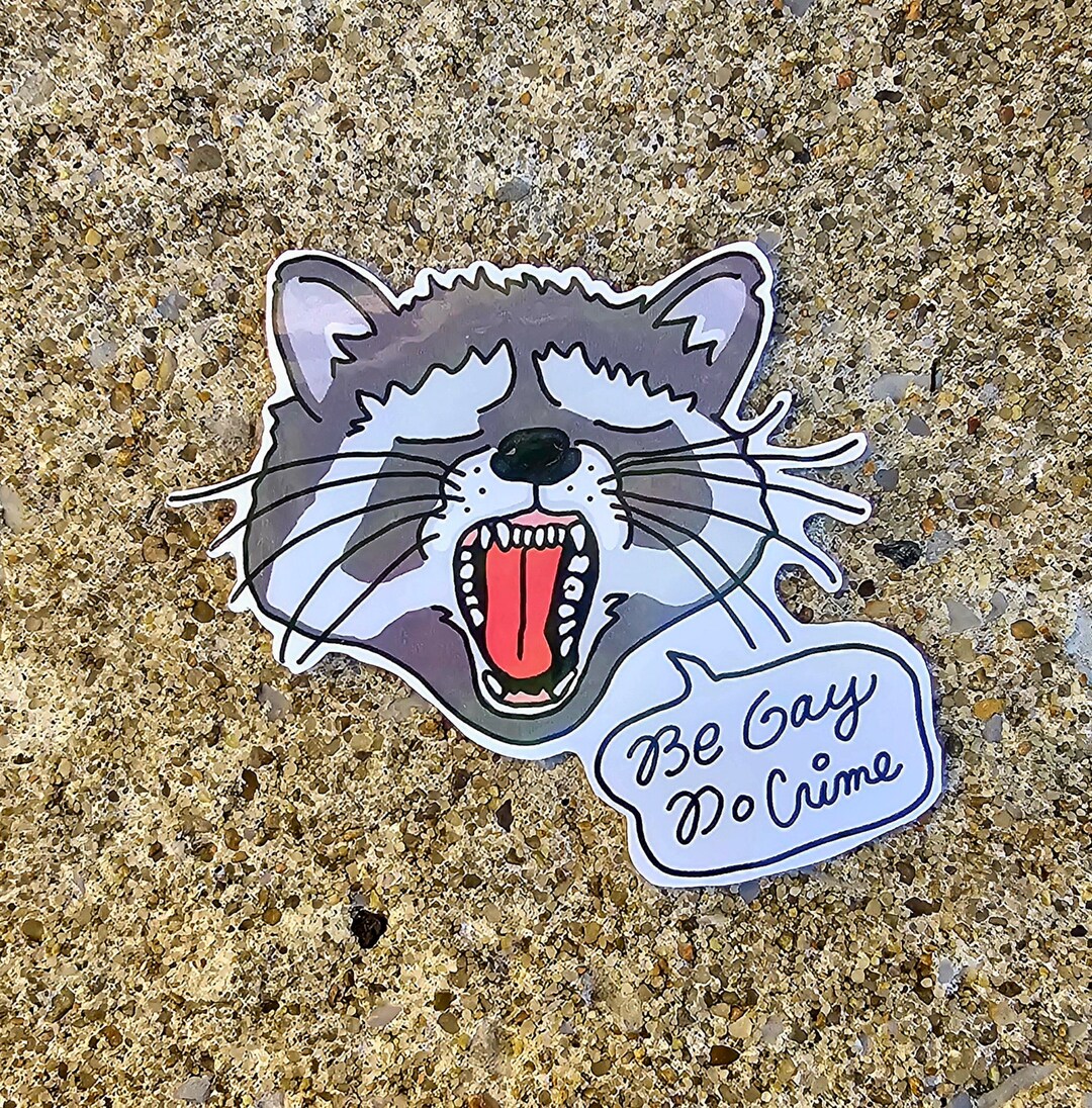 Be Gay Do Crime Racoon Sticker - Etsy