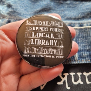 Support Your Local Library Large Button - Etsy