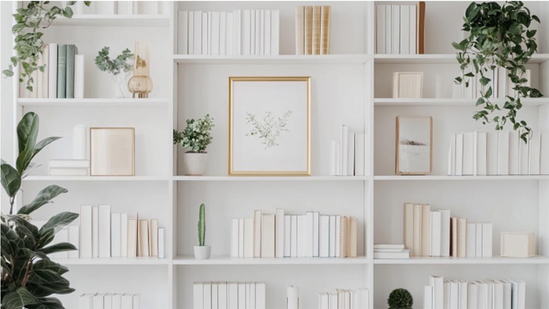 Neutral Zoom Background Modern Aesthetic White Modern Home Office Wall ...