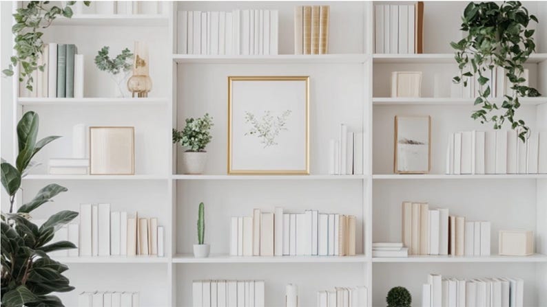 Neutral Zoom Background Modern Aesthetic White Modern Home Office Wall ...