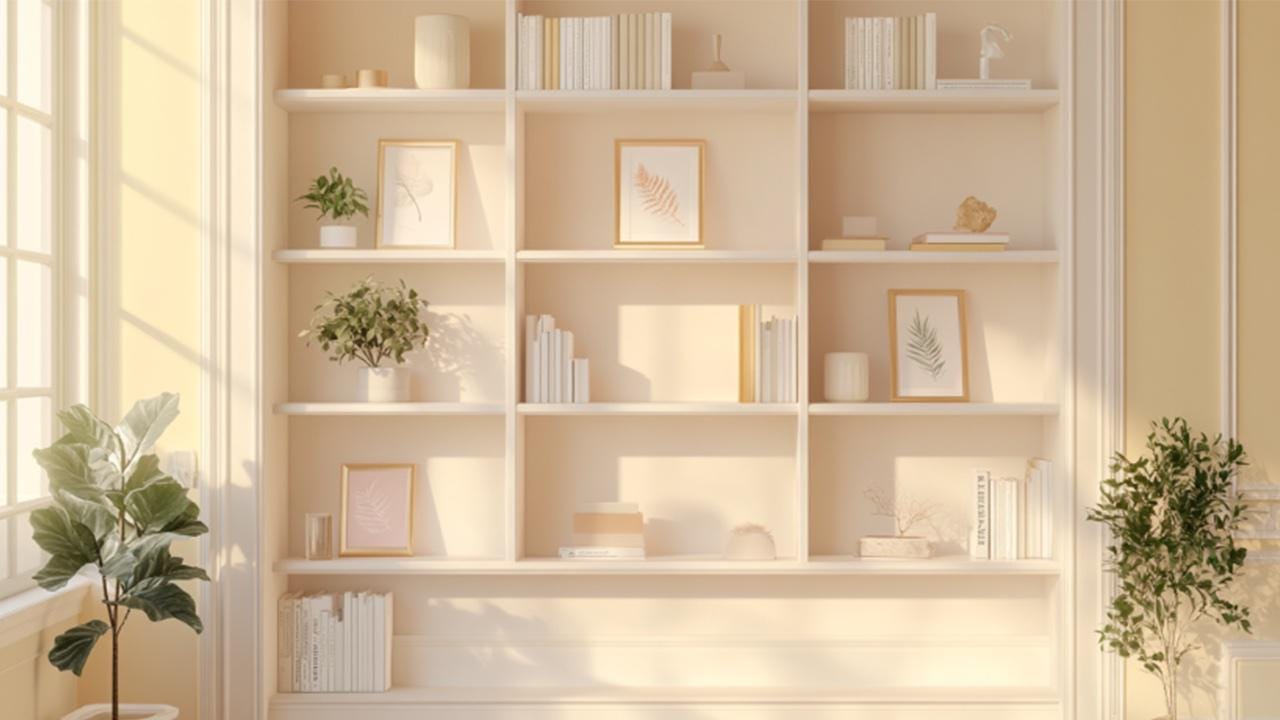 Neutral Zoom Background Modern Aesthetic Modern Home Office Wall ...