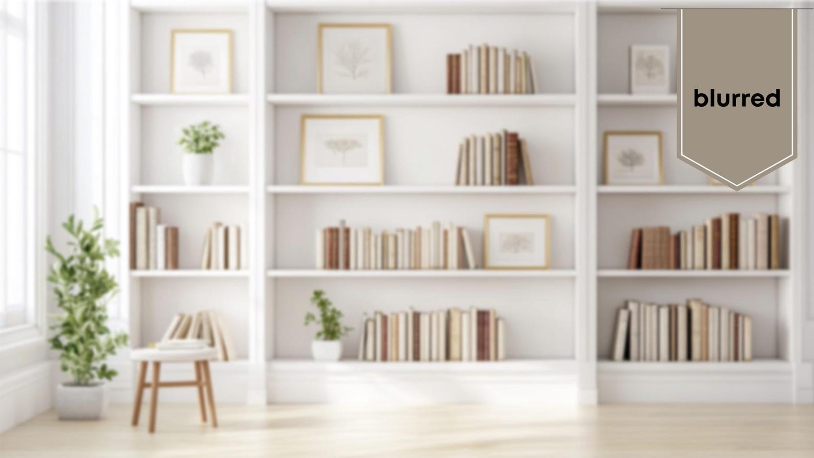 Neutral Zoom Background Modern Aesthetic White Modern Home Office Book ...