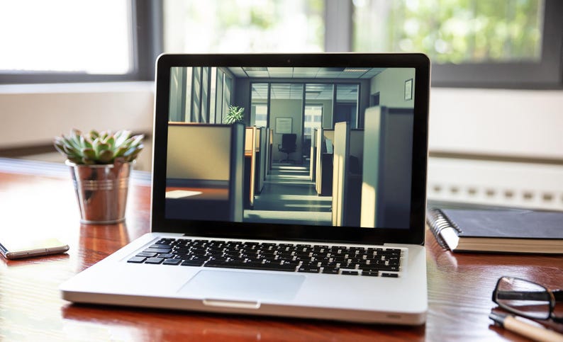 Realistic Office Video Call Background Return to the Office Background ...