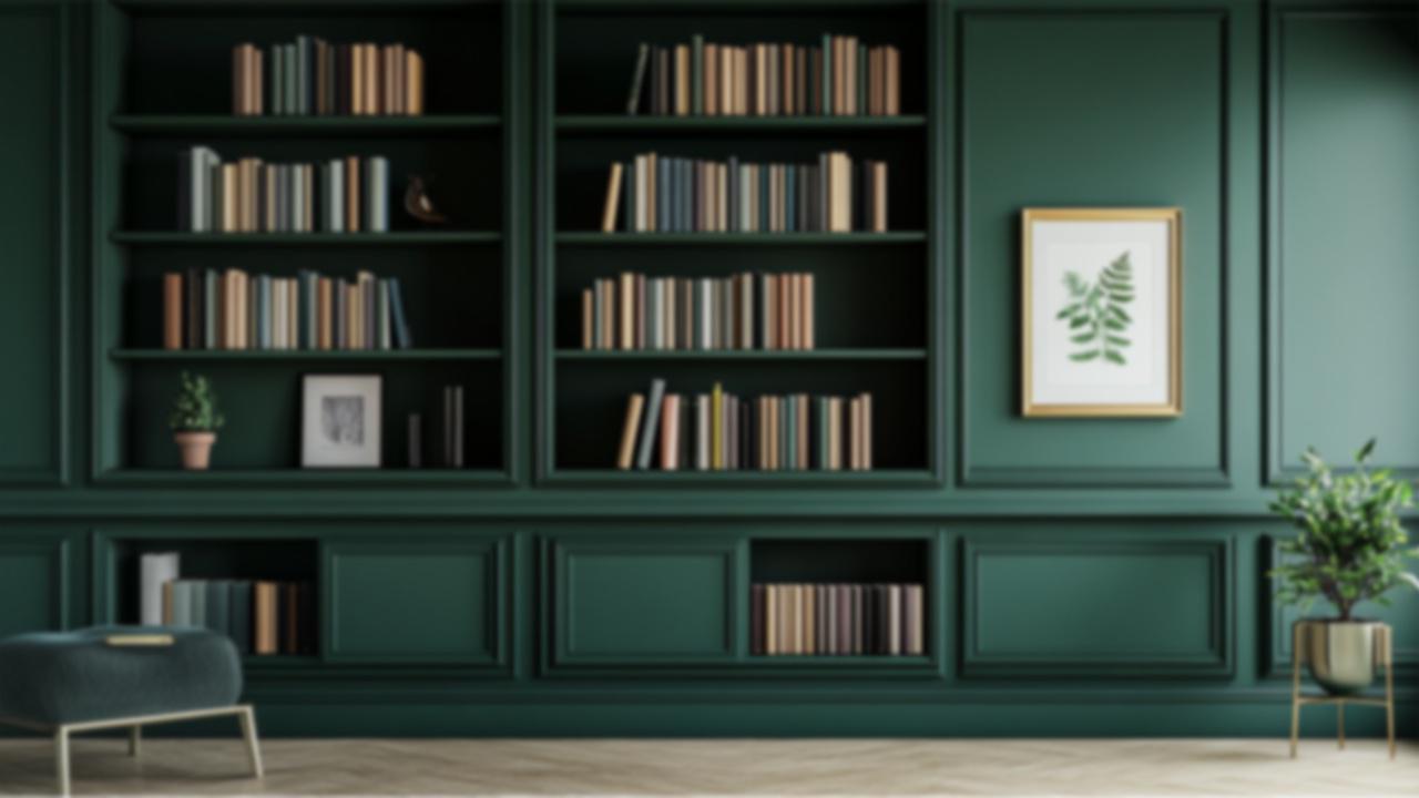 Neutral Zoom Background Modern Aesthetic Green Modern Home Office Wall ...