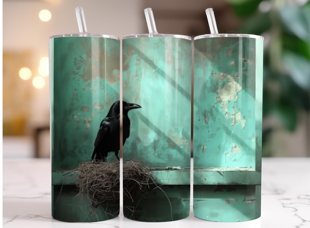 Bird Tumbler Wrap Crow Tumbler Wrap PNG Bird Sublimation Wrap Raven ...