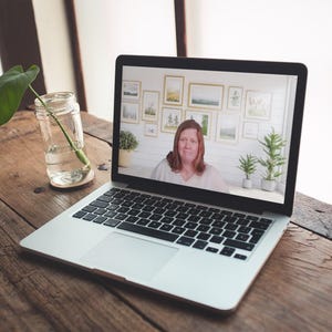 Blurred Video Call Plant Background Home Office Neutral White ...