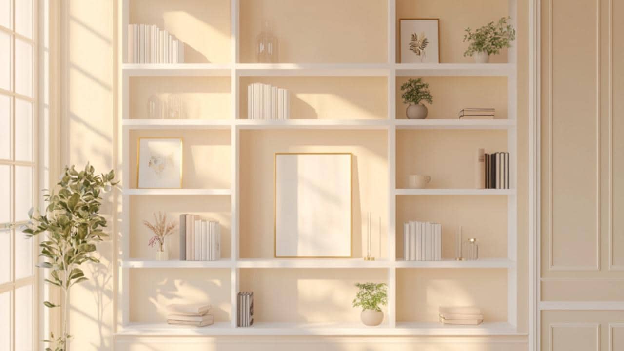 Neutral Zoom Background Modern Aesthetic Modern Home Office Wall ...