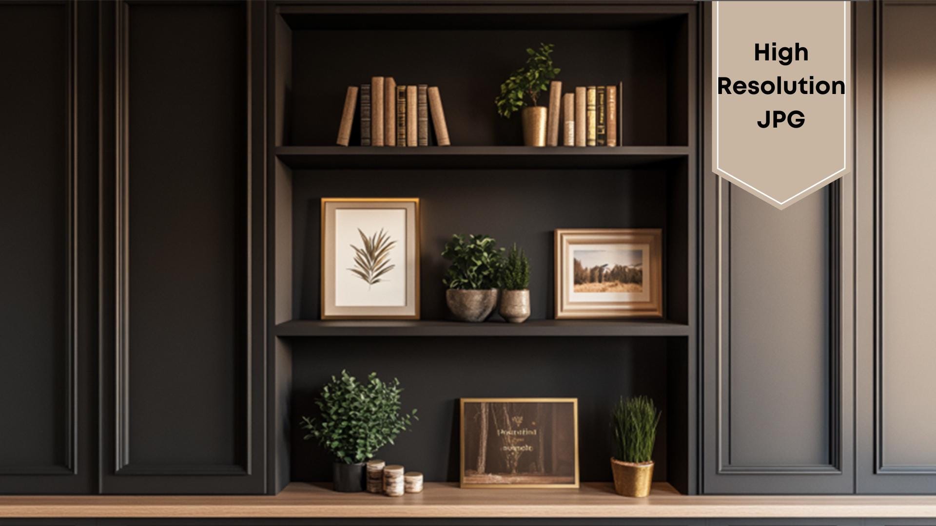 Neutral Zoom Background Modern Aesthetic Brown Modern Home Office Wall ...