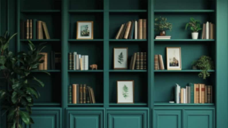Zoom Background Modern Aesthetic Green Traditional Home Office ...