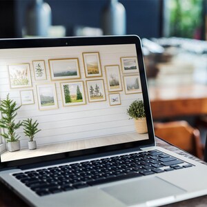 Blurred Video Call Plant Background Home Office Neutral White ...