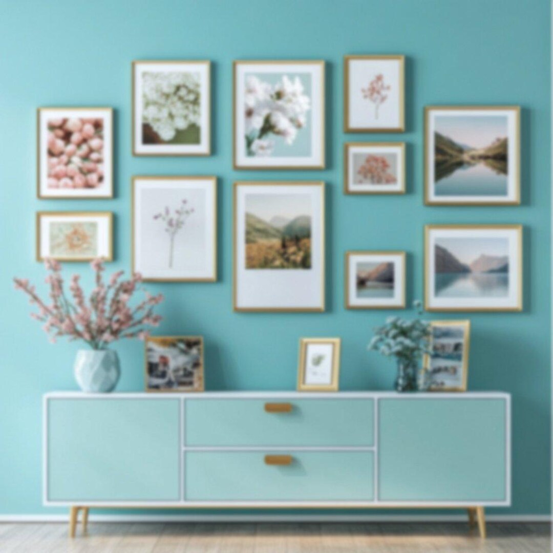 Blurred Video Call Background Virtual Office Home Office Neutral Blue ...