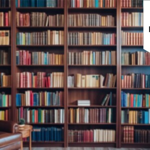Cozy Zoom Background, Traditional Aesthetic Brown Home Office Bookshelf ...