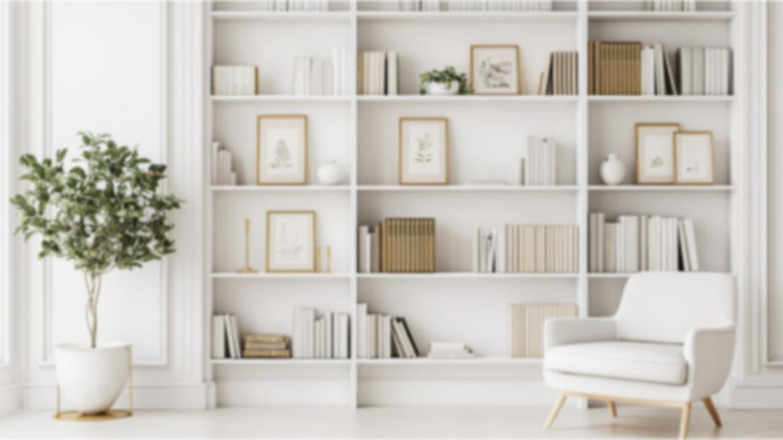 Neutral Zoom Background Modern Aesthetic White Modern Home Office Wall ...