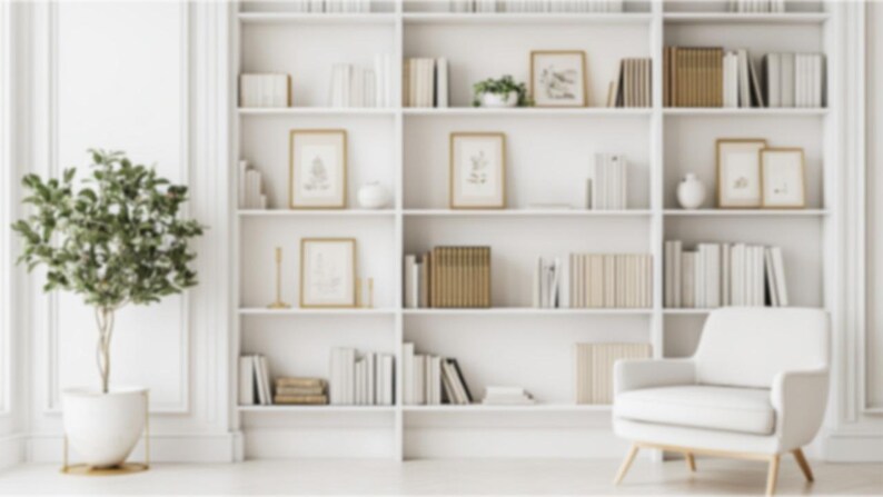 Neutral Zoom Background Modern Aesthetic White Modern Home Office Wall ...