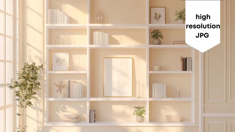 Neutral Zoom Background Modern Aesthetic Modern Home Office Wall ...