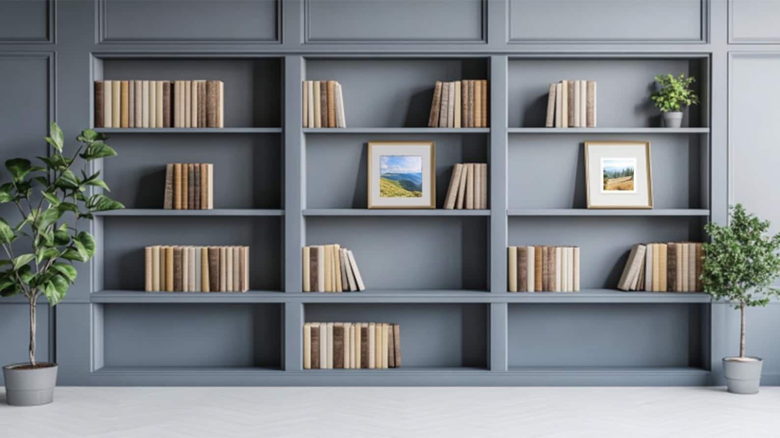 Neutral Zoom Background Modern Aesthetic Modern Home Office Wall ...