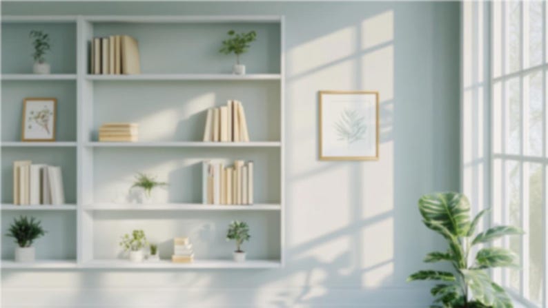 Neutral Zoom Background Modern Aesthetic Modern Home Office Wall ...