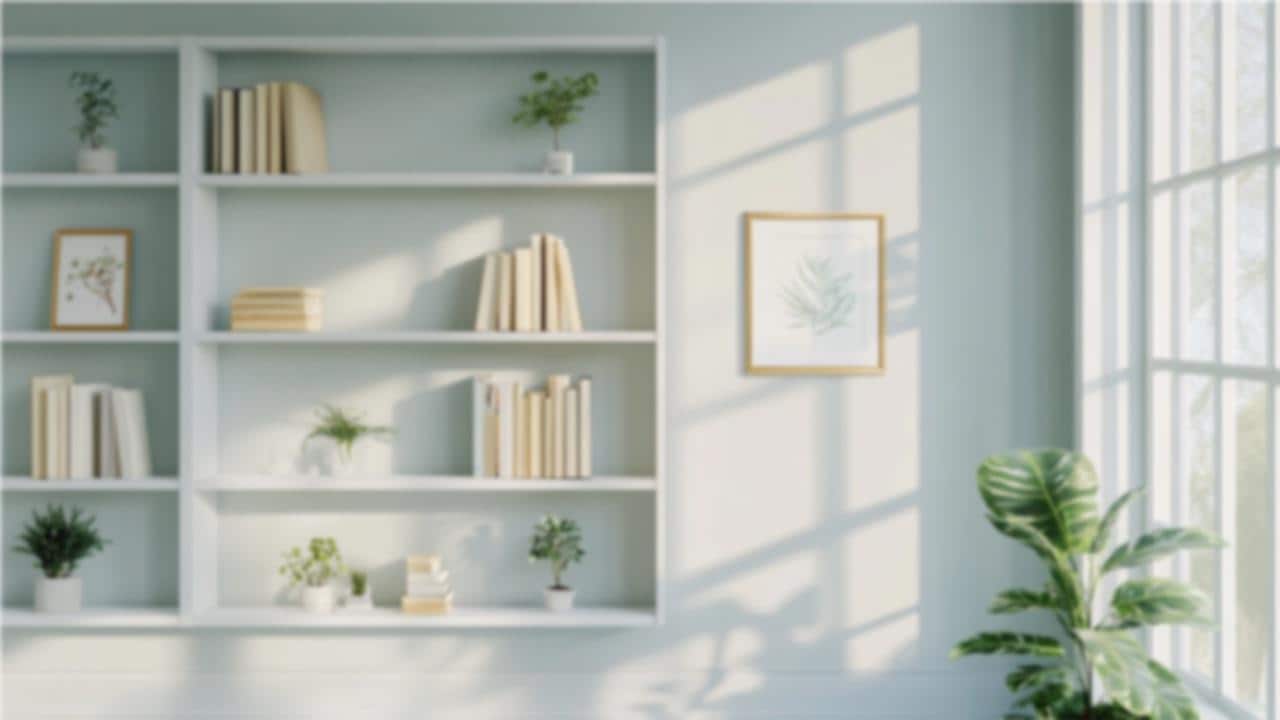 Neutral Zoom Background Modern Aesthetic Modern Home Office Wall ...