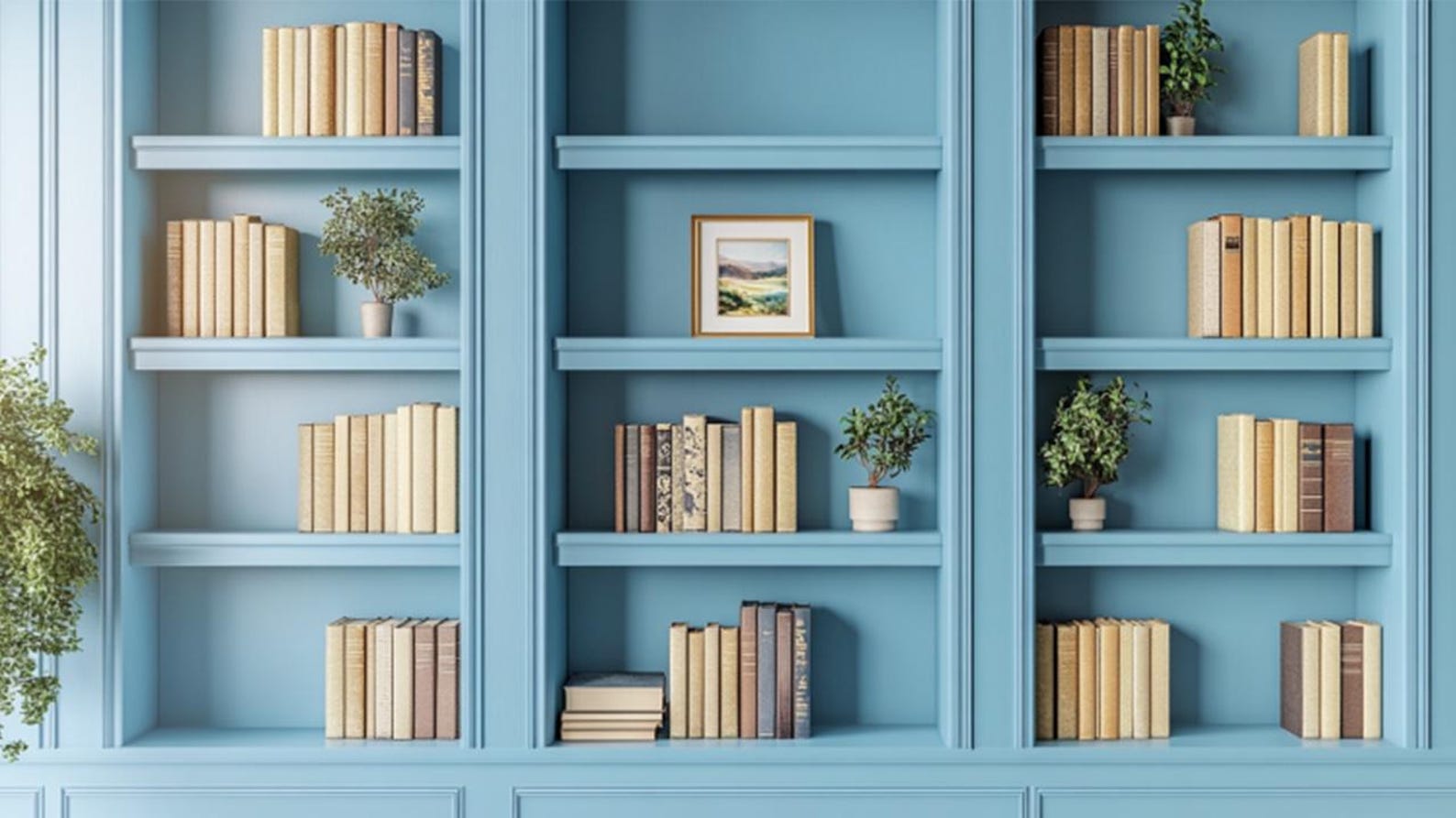 Blue Zoom Background Modern Aesthetic Blue Modern Home Office Wall ...