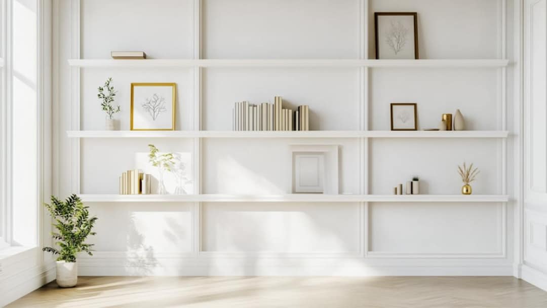 Neutral Zoom Background Modern Aesthetic White Modern Home Office Wall ...