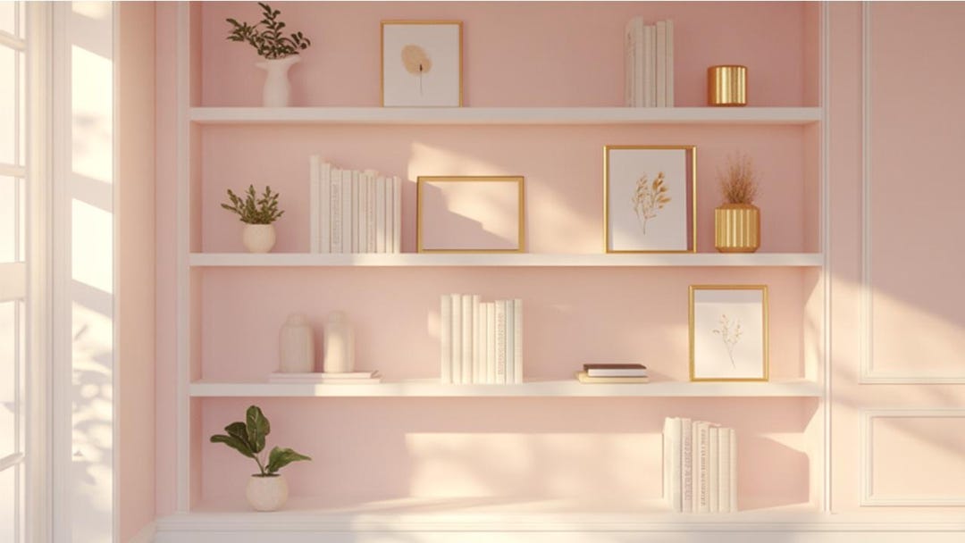 Neutral Zoom Background Modern Aesthetic Modern Home Office Wall ...